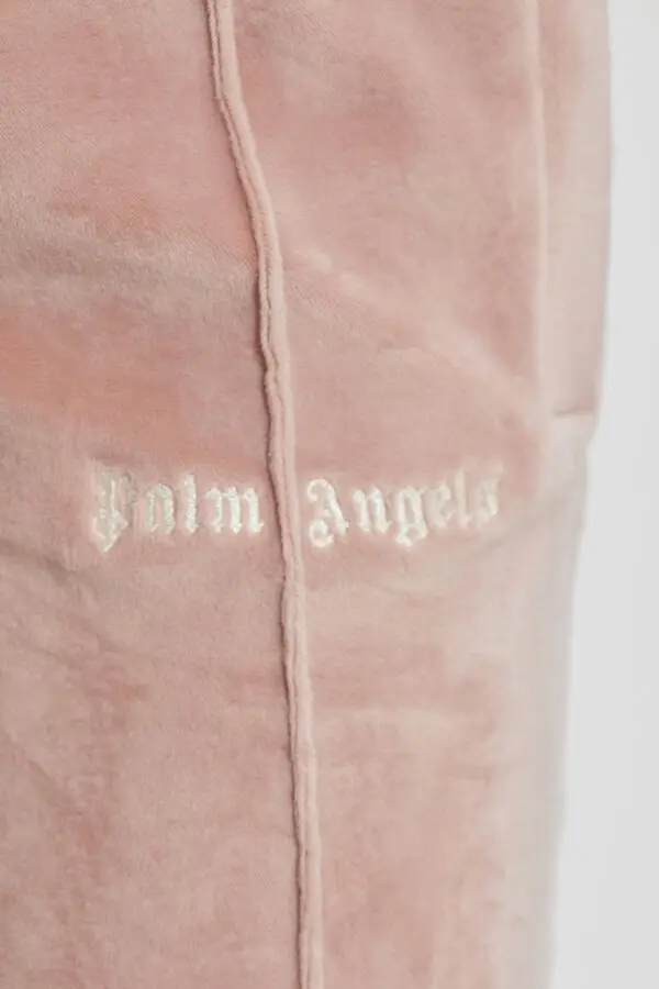 Palm Angels Velvet Trousers With Side Stripes - Pink