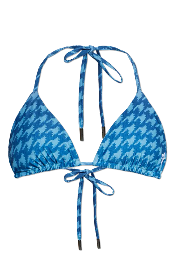 Perfect Moment Houndstooth Bikini Top - Blue