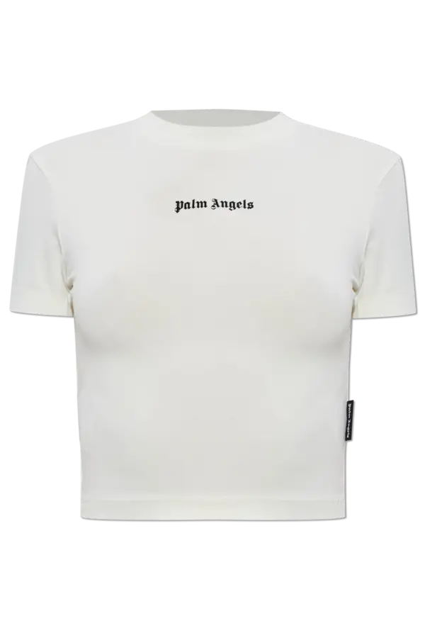 Palm Angels Short Top With Logo - White