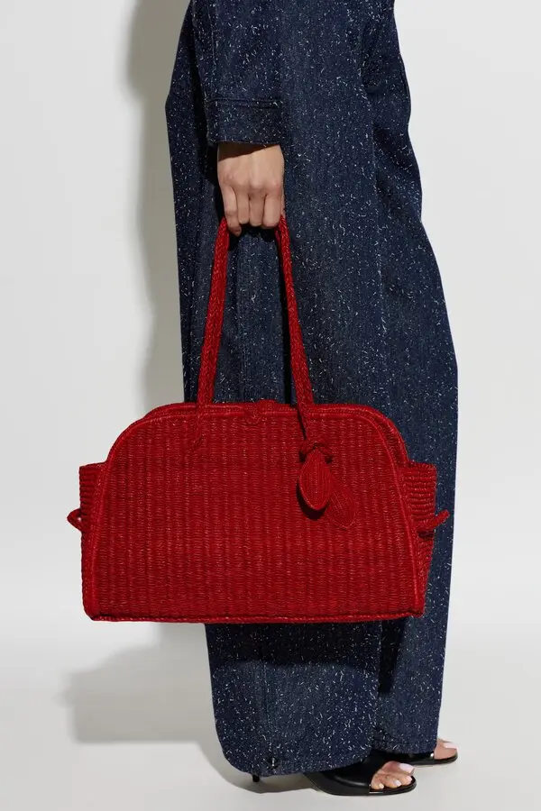 Jacquemus Turismo Raffia Shopper - Red