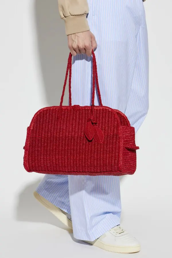 Jacquemus Turismo Raffia Shopper - Red
