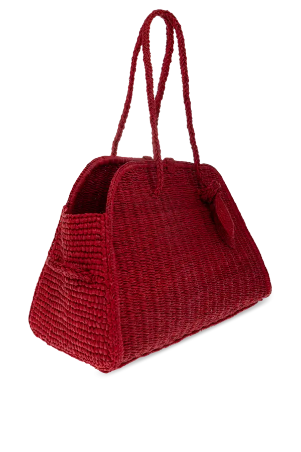 Jacquemus Turismo Raffia Shopper - Red