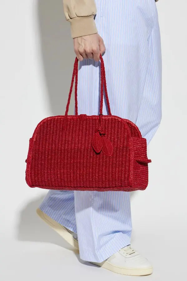 Jacquemus Turismo Raffia Shopper - Red