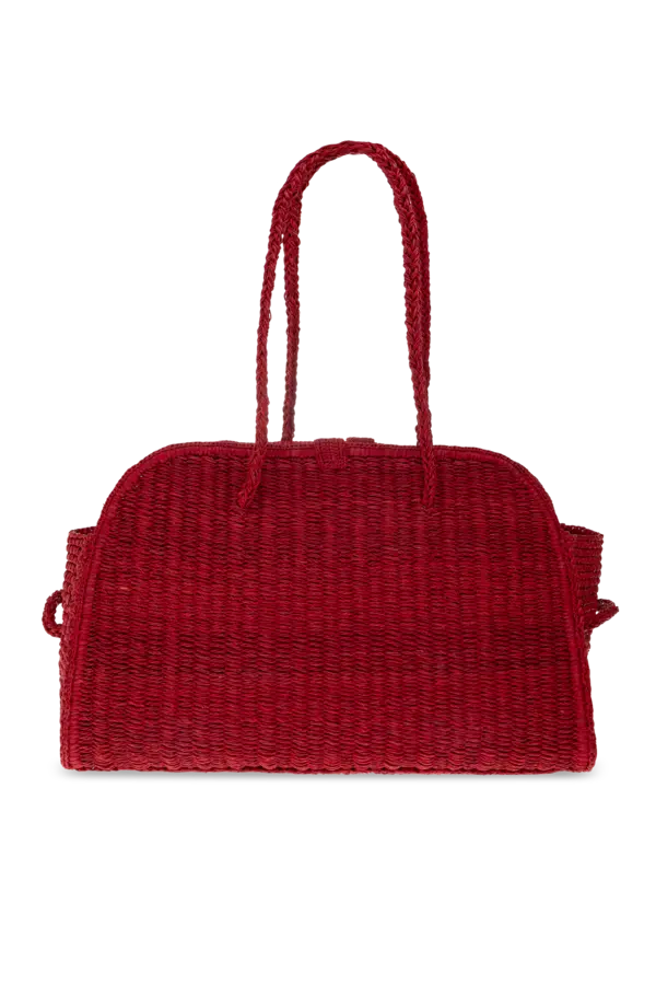 Jacquemus Turismo Raffia Shopper - Red