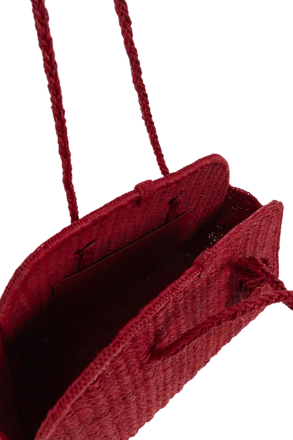 Jacquemus Turismo Raffia Shopper - Red