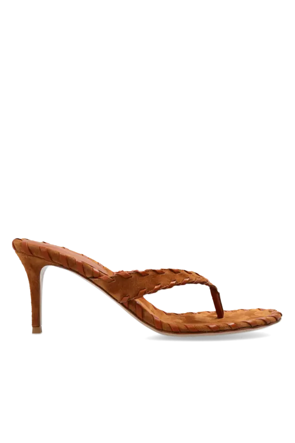 GIANVITO ROSSI Zaira Thong Heeled Mules - Brown