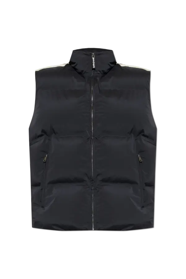 Palm Angels Insulated Vest With A Stand-up Collar - Black