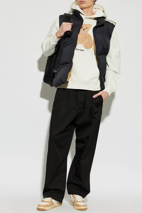 Palm Angels Insulated Vest With Stand-up Collar - Black