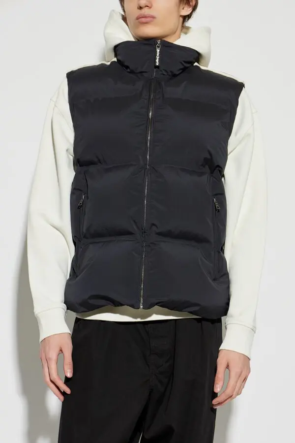 Palm Angels Insulated Vest With Stand-up Collar - Black