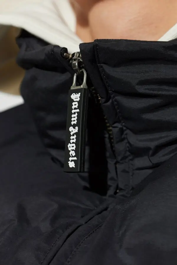 Palm Angels Insulated Vest With Stand-up Collar - Black