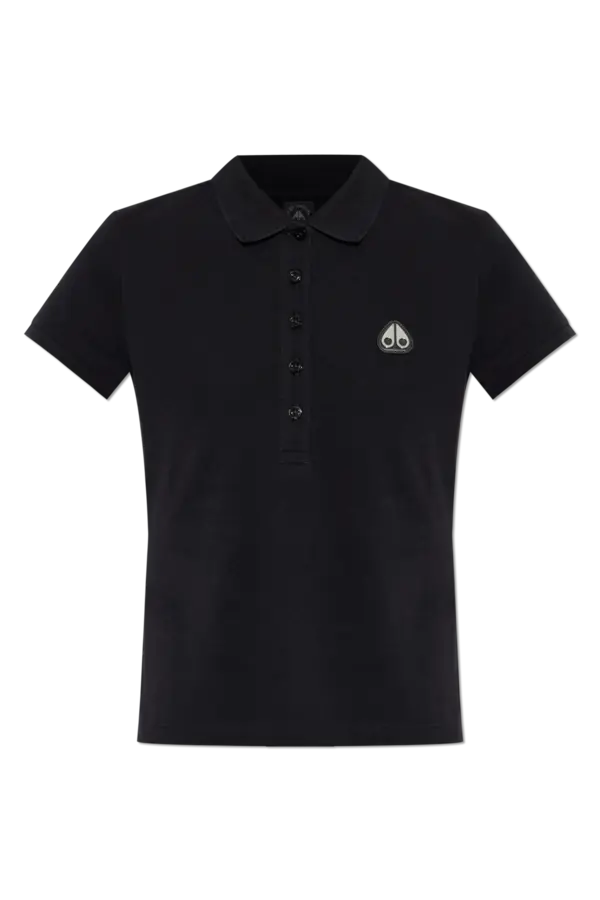 Moose Knuckles Logo Patch Polo Shirt - Black