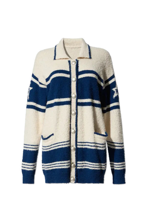 Perfect Moment Striped Cardigan With Pockets - Cream