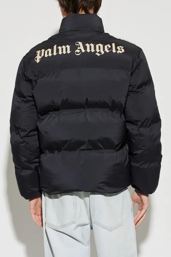 Palm Angels Insulated Puffer Jacket With Stand-up Collar - Black