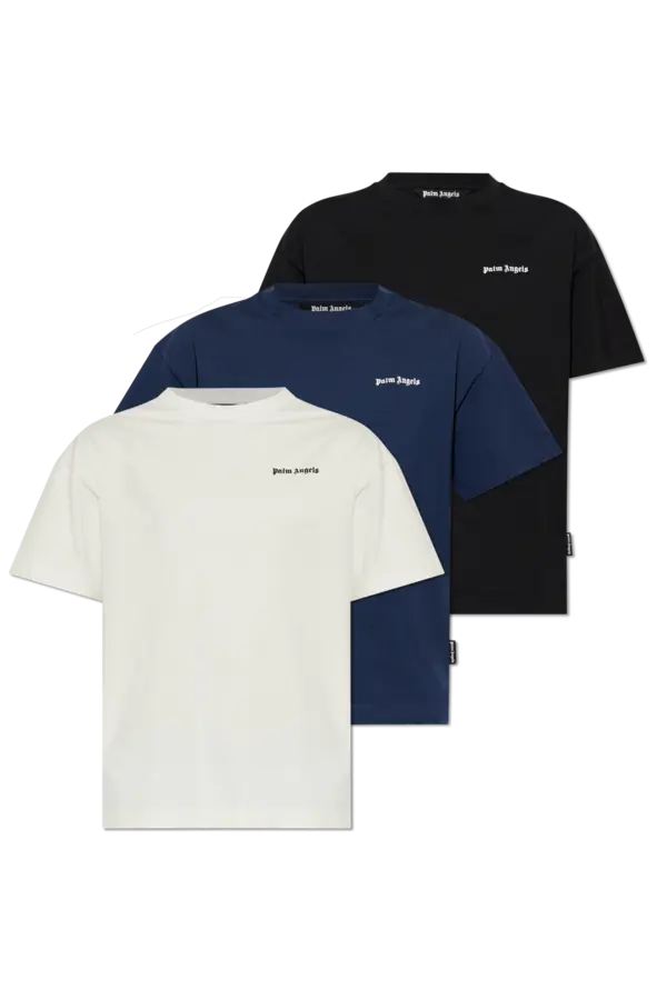 Palm Angels 3-pack Of T-shirts With Printed Logo - Multicolour