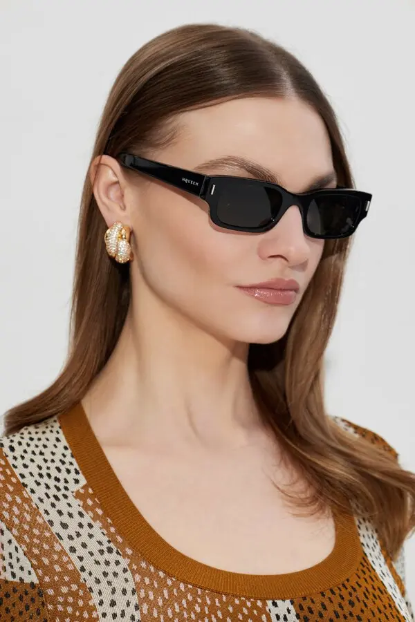 Alexander McQueen Rectangle Sunglasses - Black