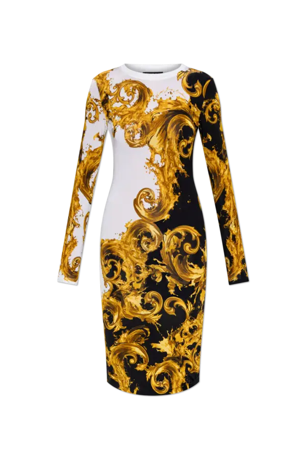 Versace Dress With Barocco Print - Multicolour