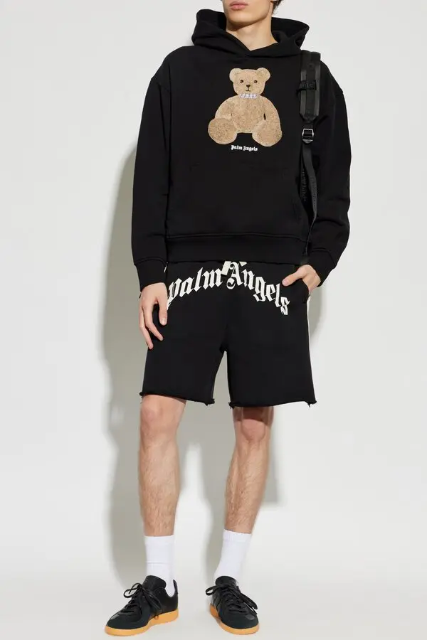 Palm Angels Plush Teddy Bear Appliqué Hoodie