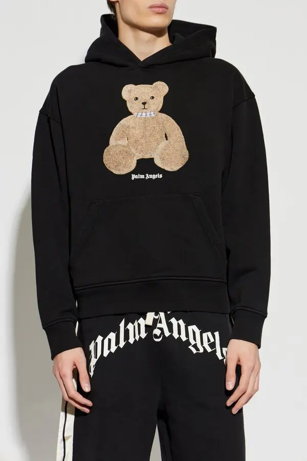 Palm Angels Plush Teddy Bear Appliqué Hoodie