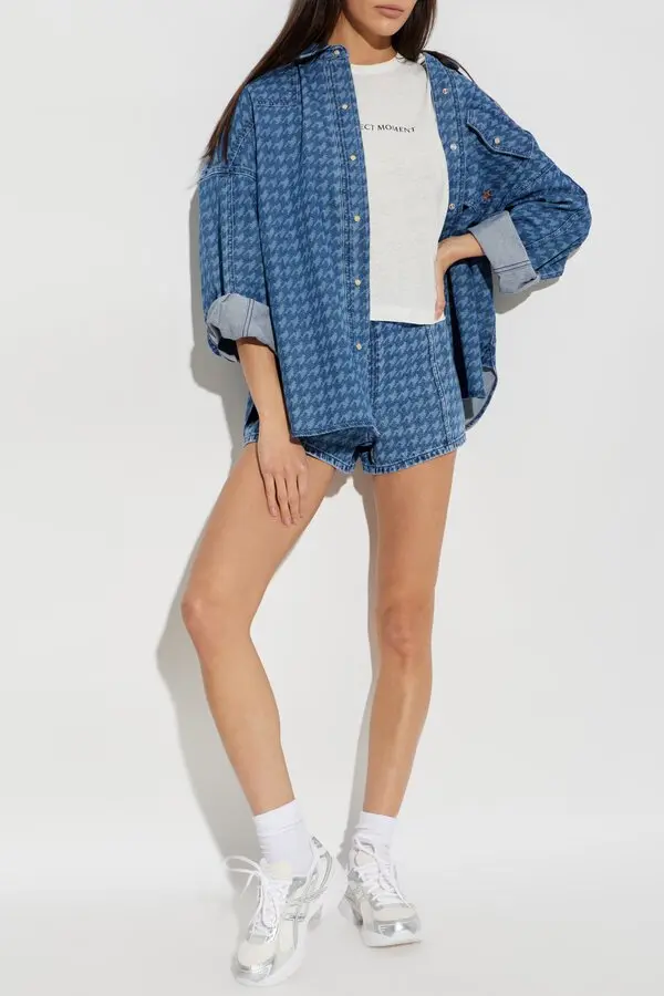 Perfect Moment Houndstooth Denim Shirt