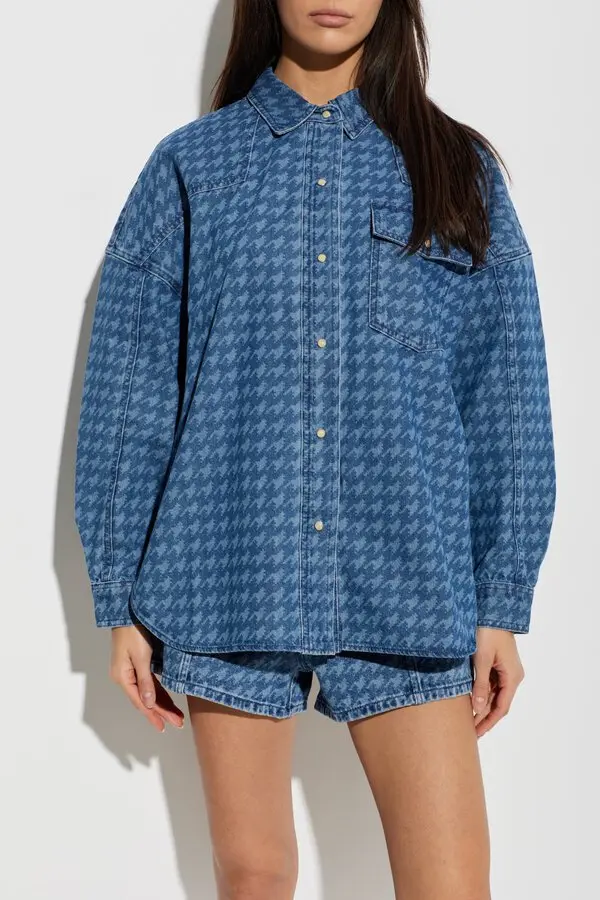 Perfect Moment Houndstooth Denim Shirt