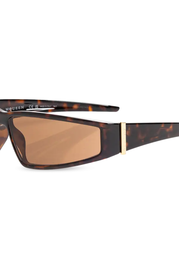 Alexander McQueen Tortoiseshell Rectangle Sunglasses - Brown