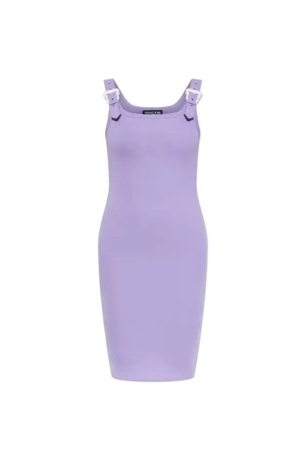 Versace Dress With Decorative Buckles On The Straps - Purple