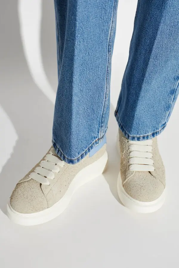 Alexander McQueen Suede Sneakers With Logo - Grey