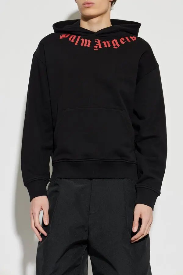 Palm Angels Hoodie With Gothic Inscription
