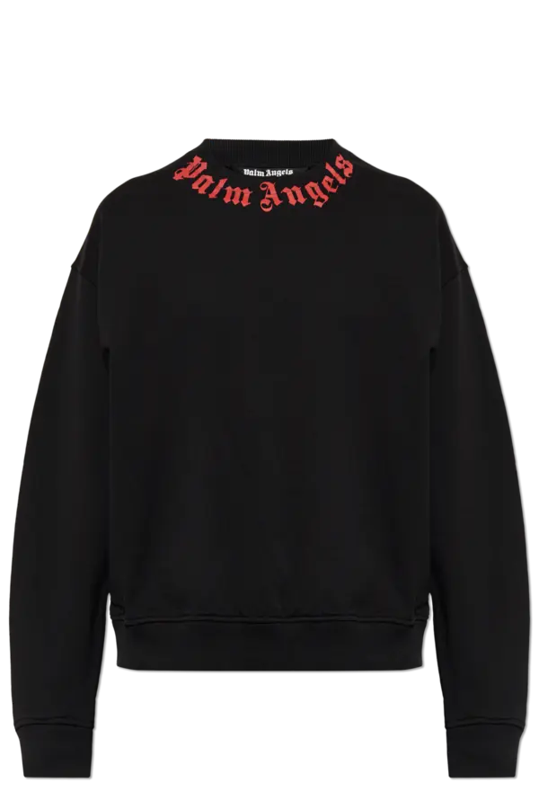 Palm Angels Sweatshirt With Printed Logo - Black