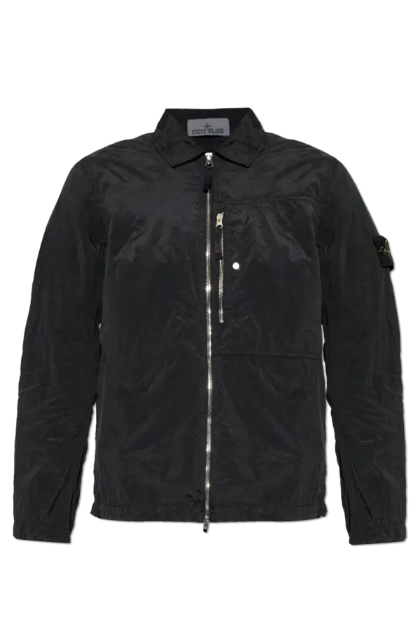 Stone Island Lightweight Jacket With Pocket - Black