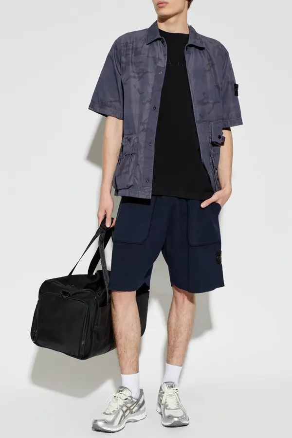 Stone Island Logo Patch Shorts - Navy Blue