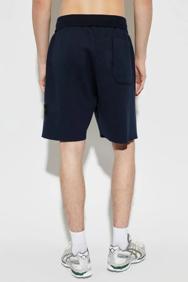 Stone Island Logo Patch Shorts - Navy Blue