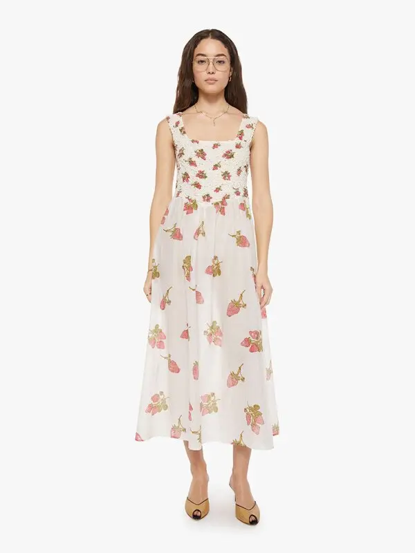Alix Of Bohemia Kay Strawberry Dot Dress - White