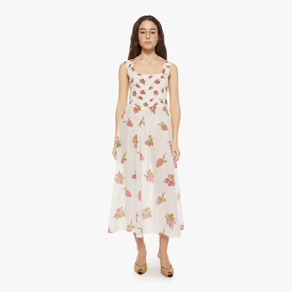 Alix Of Bohemia Kay Strawberry Dot Dress - White