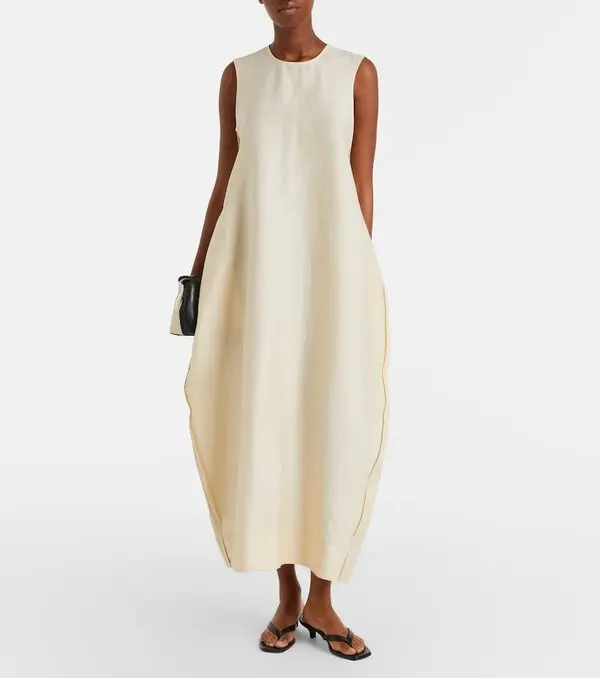 RÓHE Linen And Silk-blend Maxi Dress - Yellow