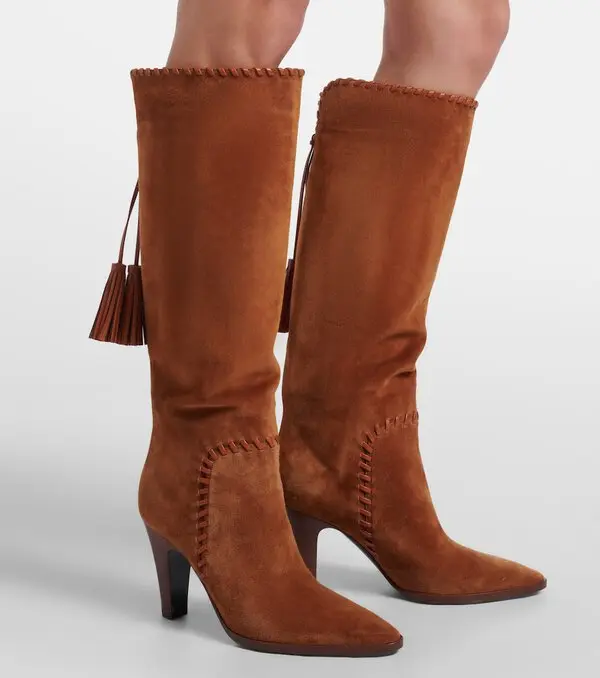 GIANVITO ROSSI Zaira Suede Knee-high Boots - Brown