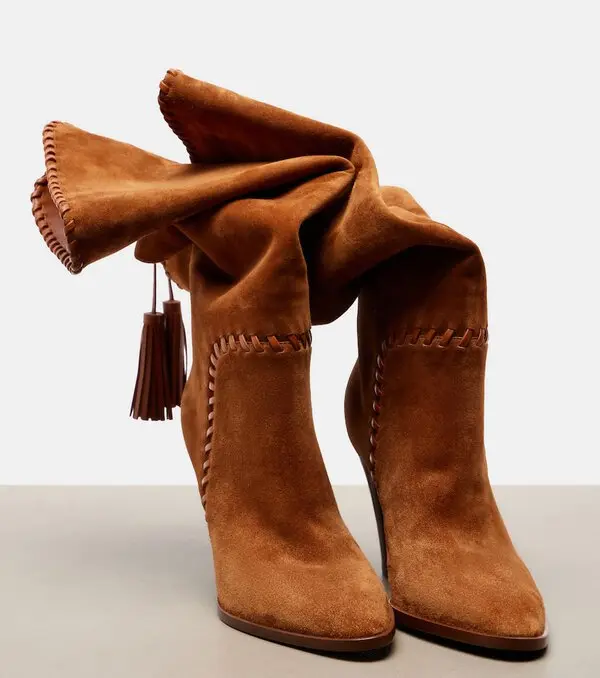 GIANVITO ROSSI Zaira Suede Knee-high Boots - Brown