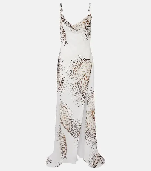 Blumarine Floral Maxi Dress - White