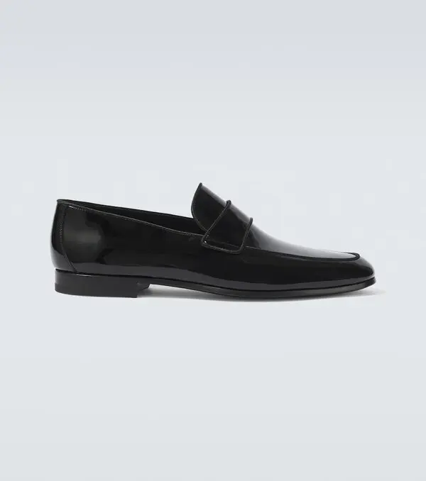 Magnanni Patent Leather Loafers - Black