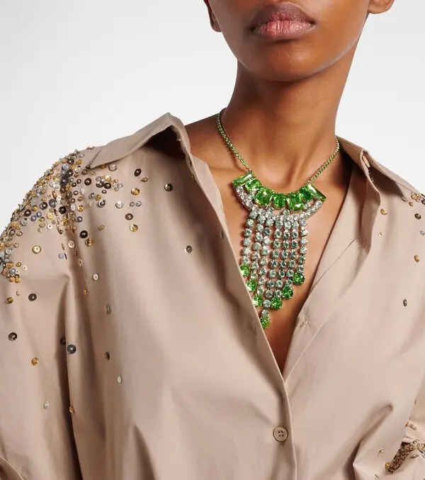 Dries Van Noten Embellished Necklace - Green