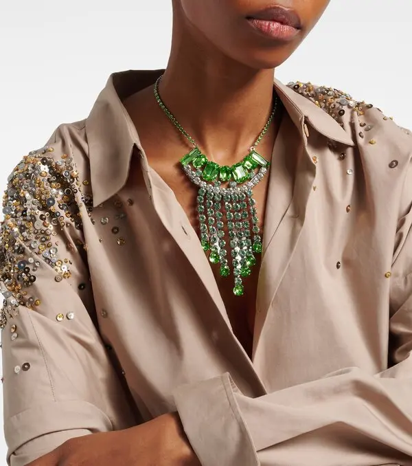 Dries Van Noten Embellished Necklace - Green