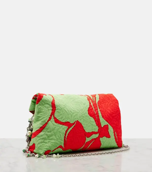 Dries Van Noten Envelope Small Jacquard Clutch - Green