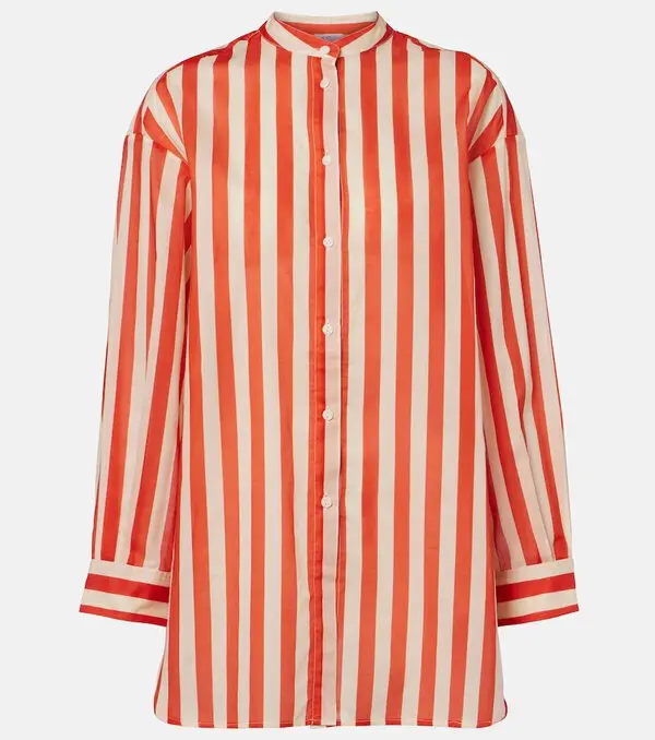 ERES Duetto Striped Cotton Voile Shirt - Orange