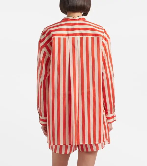 ERES Duetto Striped Cotton Voile Shirt - Orange