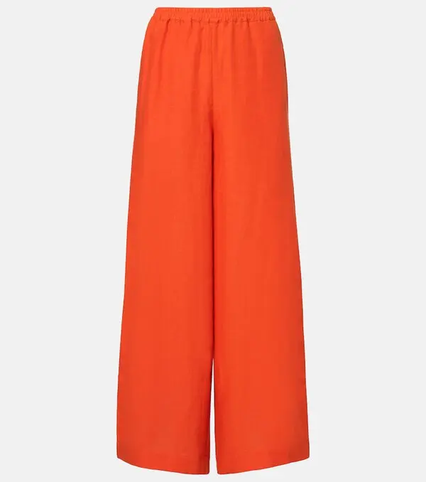 ERES Select Linen Wide-leg Pants - Orange