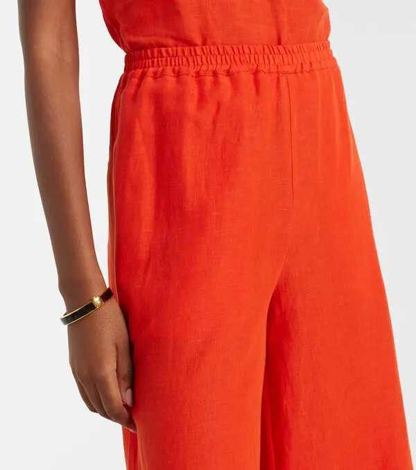 ERES Select Linen Wide-leg Pants - Orange