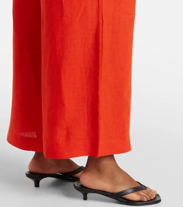 ERES Select Linen Wide-leg Pants - Orange