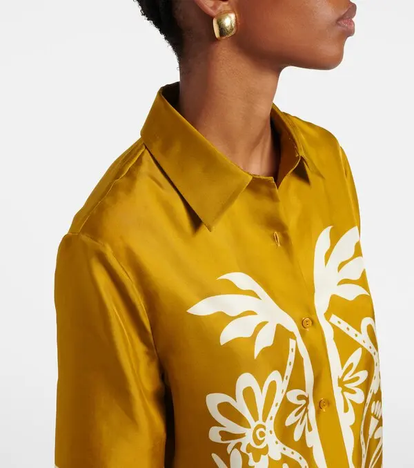 ERES Meraude Floral Silk Twill Shirt - Yellow