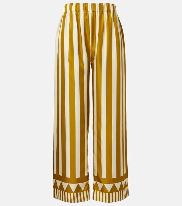 ERES Pacha Striped Silk Twill Palazzo Pants - Yellow