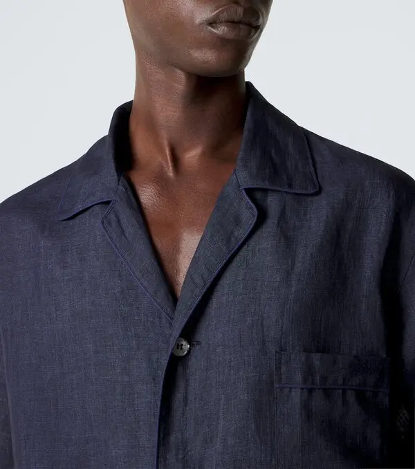 Brioni Linen Bowling Shirt